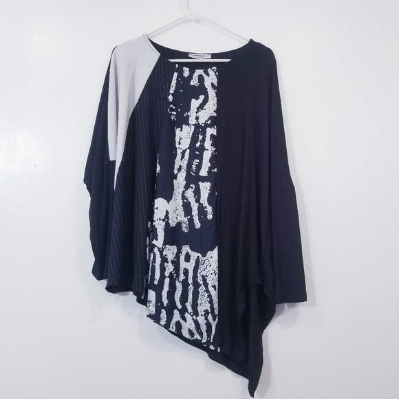 Alembika | Tops | Tekbika By Alembika Lagenlook Stylish Black White Top ...
